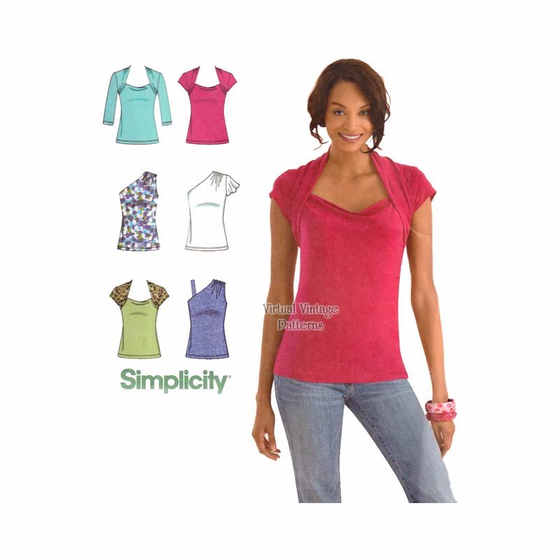 Womens Pullover Knit Top Pattern, Simplicity 2364, 14 to 22